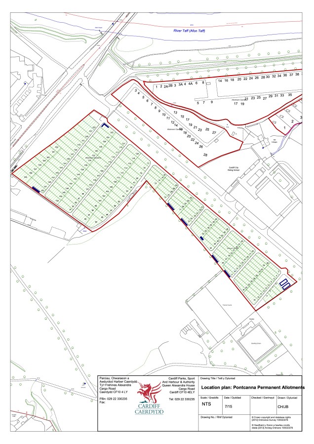 Site maps – plot numbering scheme – Pontcanna Permanent Allotments